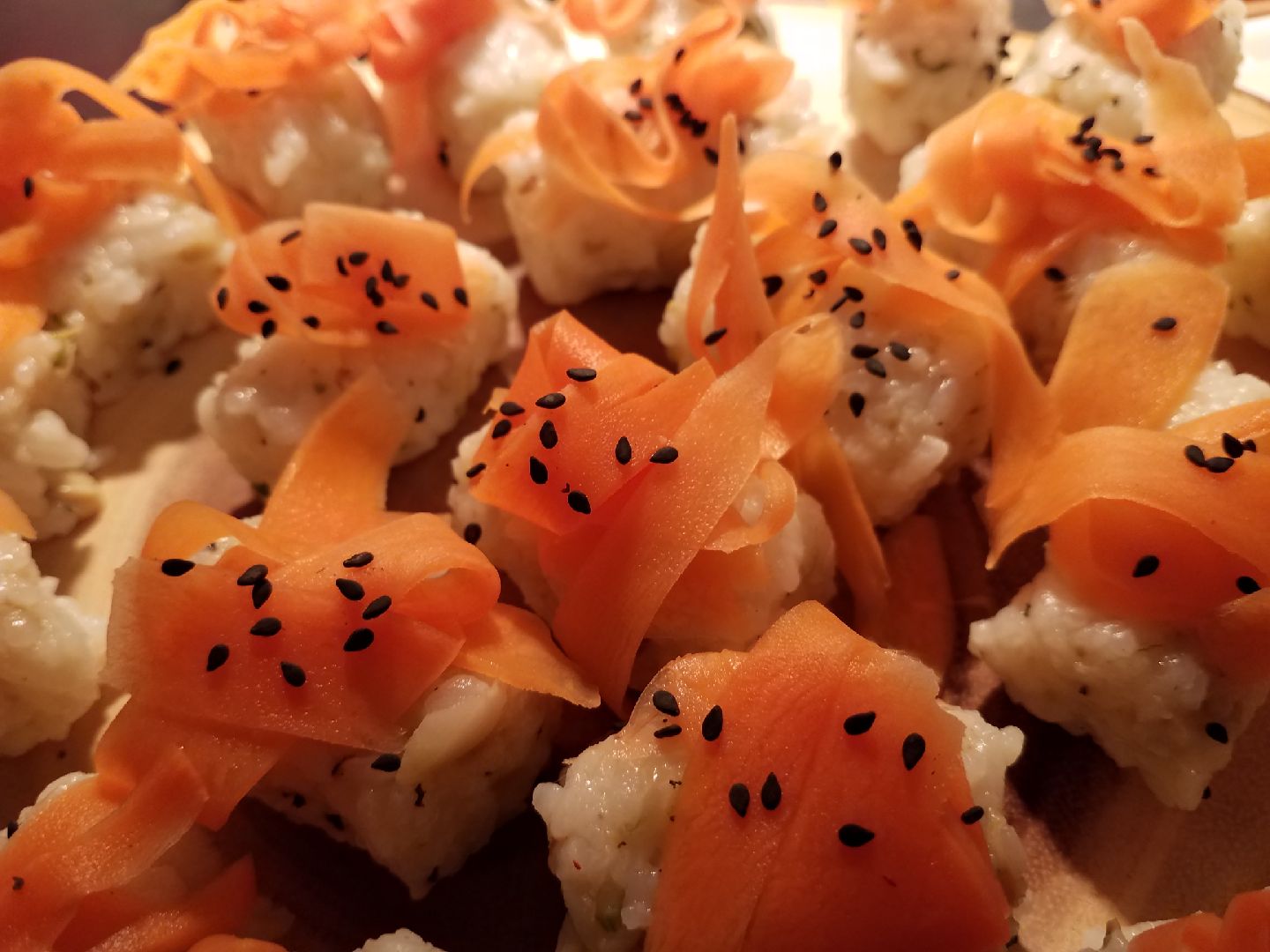 Vegetable Nigiri, Rice Wine Pickled Organic Carrot - Chef John O'Brien